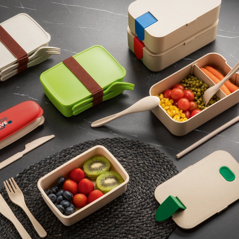 Tupper Sostenible Y Personalizado Con Tapa Y Cubiertos